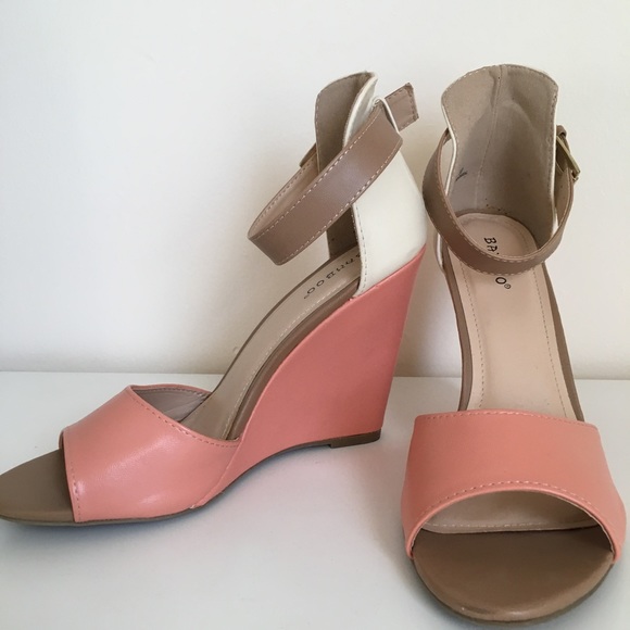 BAMBOO | Shoes | Colorblock Wedge Sandals | Poshmark